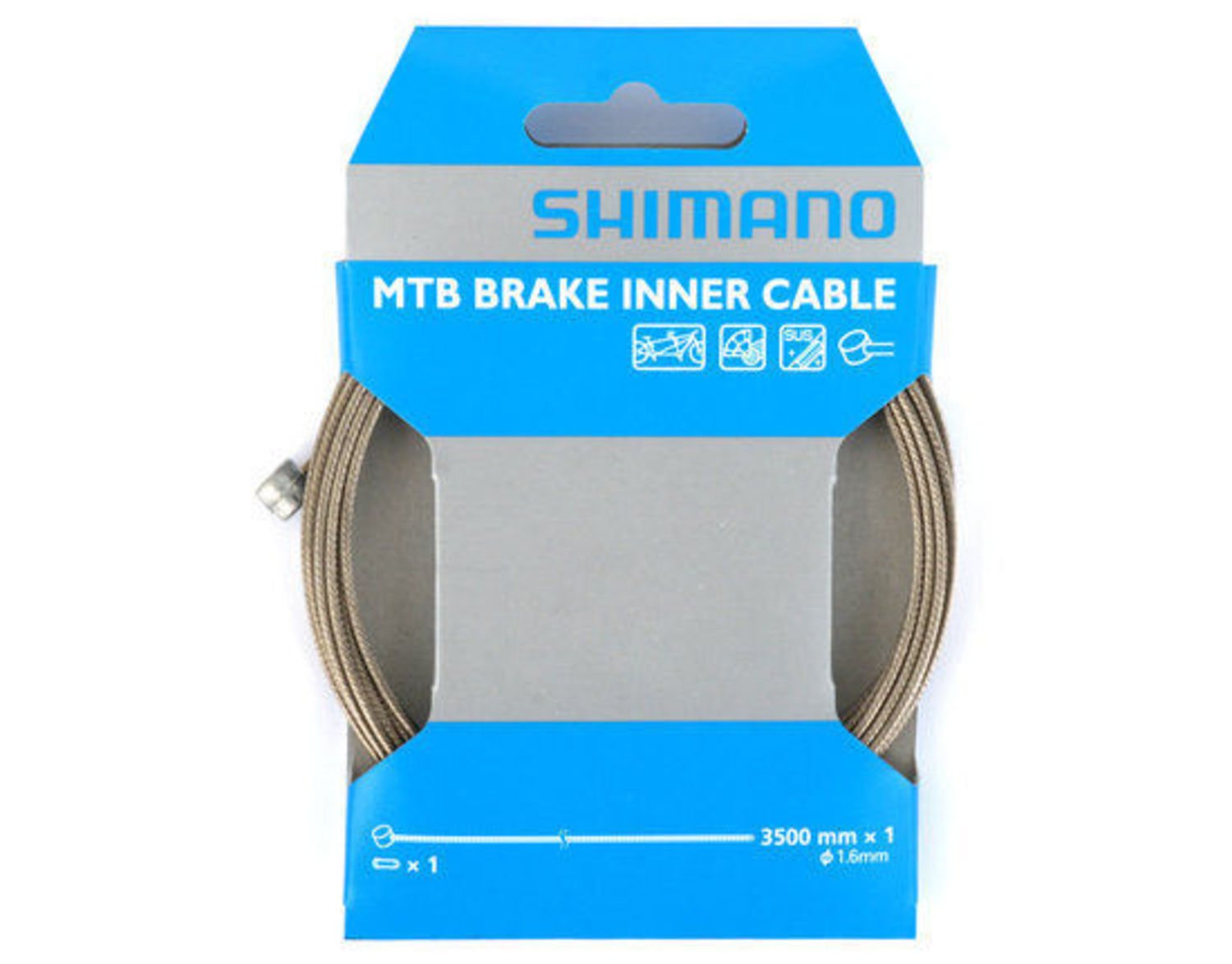 Shimano Stainless Tandem MTB Brake Cable 1.6 x 3500mm | BikesOnline AU
